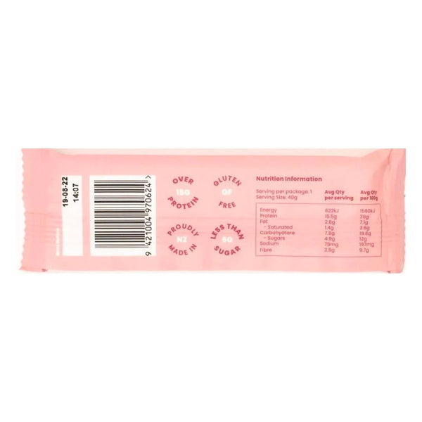 Nothing Naughty Protein Bar Rasp White Choc - Gluten Free 4 U